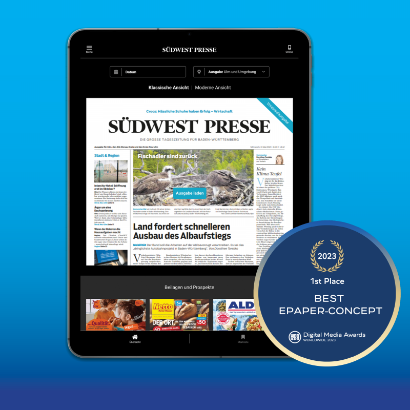 Jetzt das E-Paper der SÜDWEST PRESSE lesen!